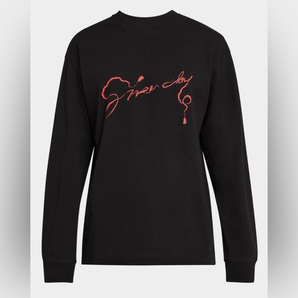 Givenchy | Shirts | Givenchy Mens Cursive Graphic T Shirt Full Sleeve ...